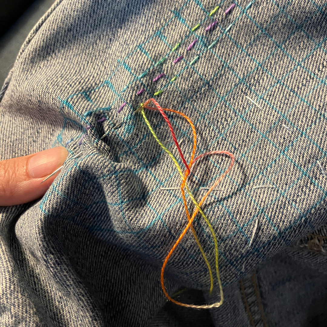 Embroidering my favourite denim jacket - Curious Crone