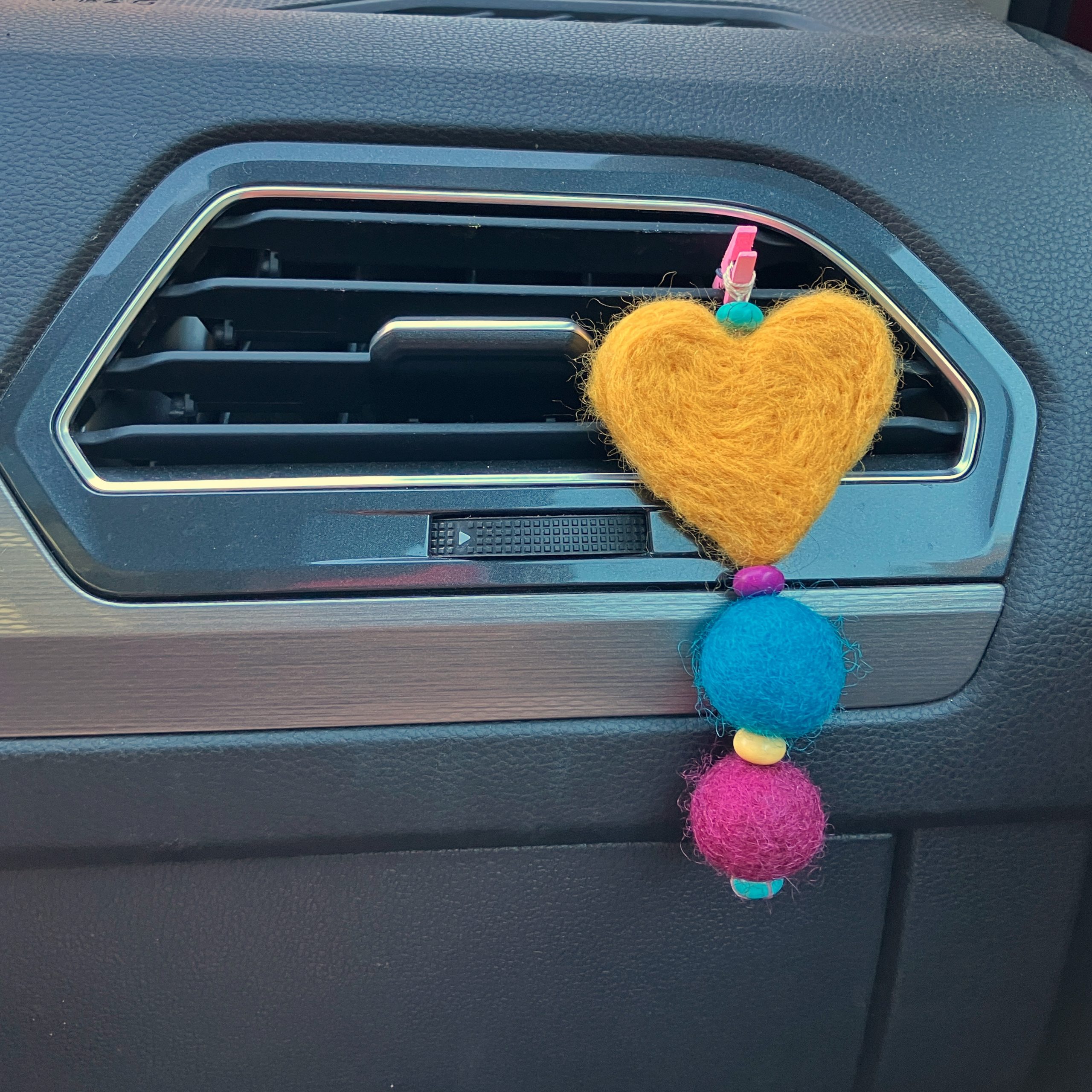 Felted car diffuser - or just a pretty decoration - Curious Crone