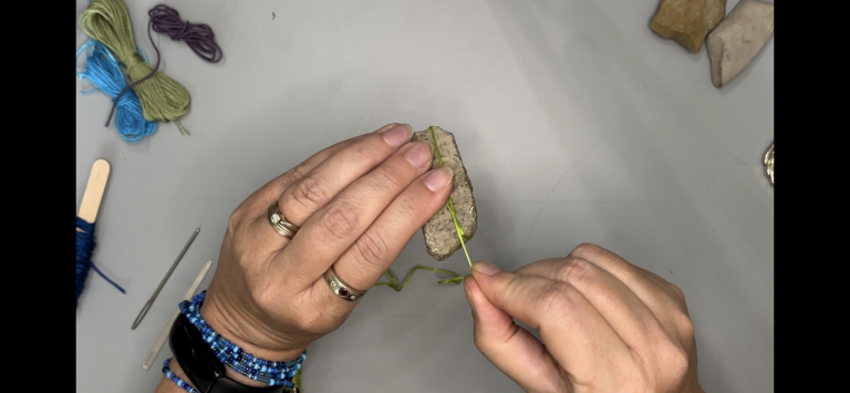 Rock wrapping tutorial: basket weave pattern on a rock - Curious Crone