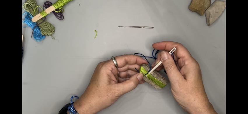 Rock wrapping tutorial: basket weave pattern on a rock - Curious Crone