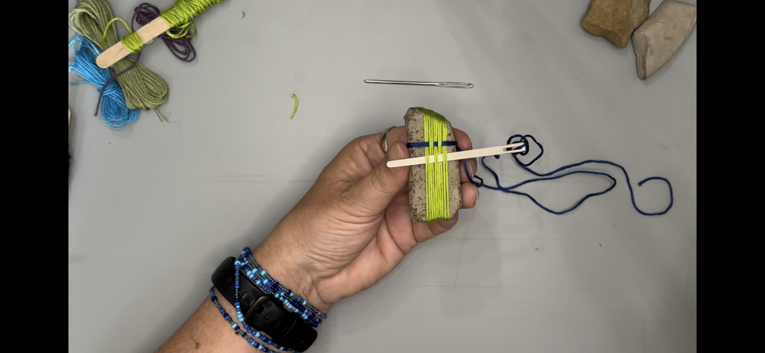 Rock wrapping tutorial: basket weave pattern on a rock - Curious Crone