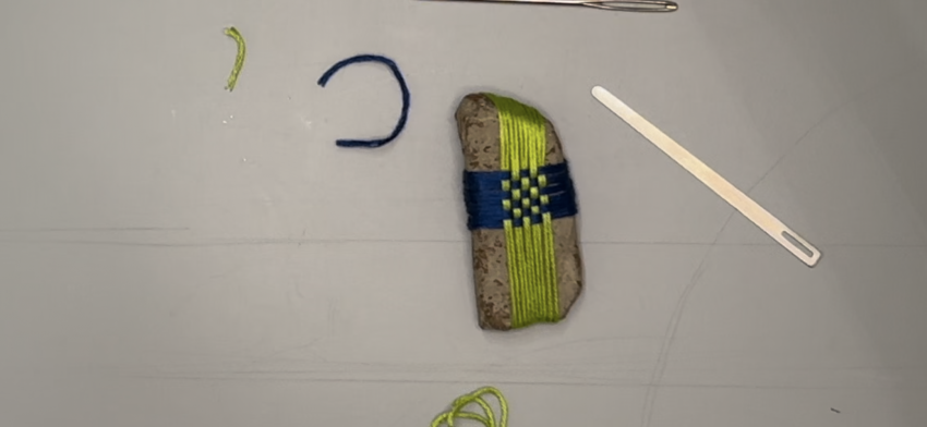 Rock wrapping tutorial: basket weave pattern on a rock - Curious Crone